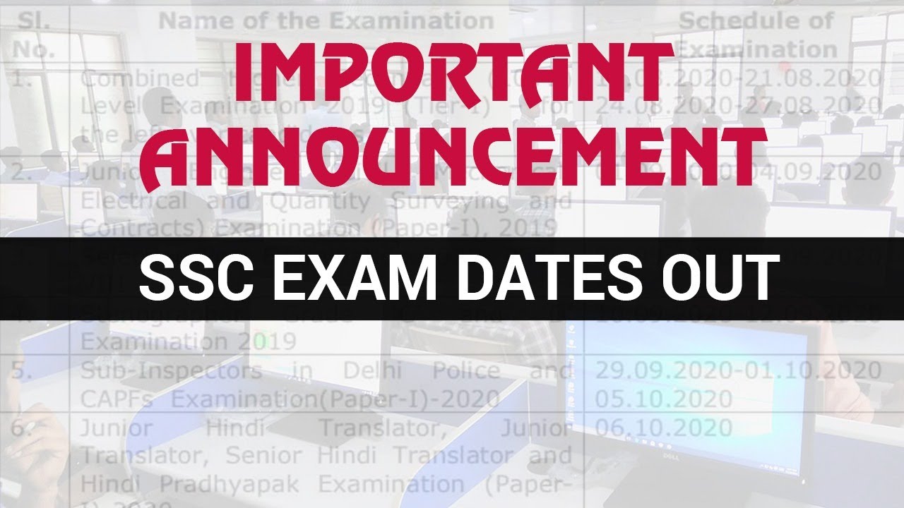 #IMPORTANT #ANNOUNCEMENT #SSC #EXAM DATES OUT - YouTube
