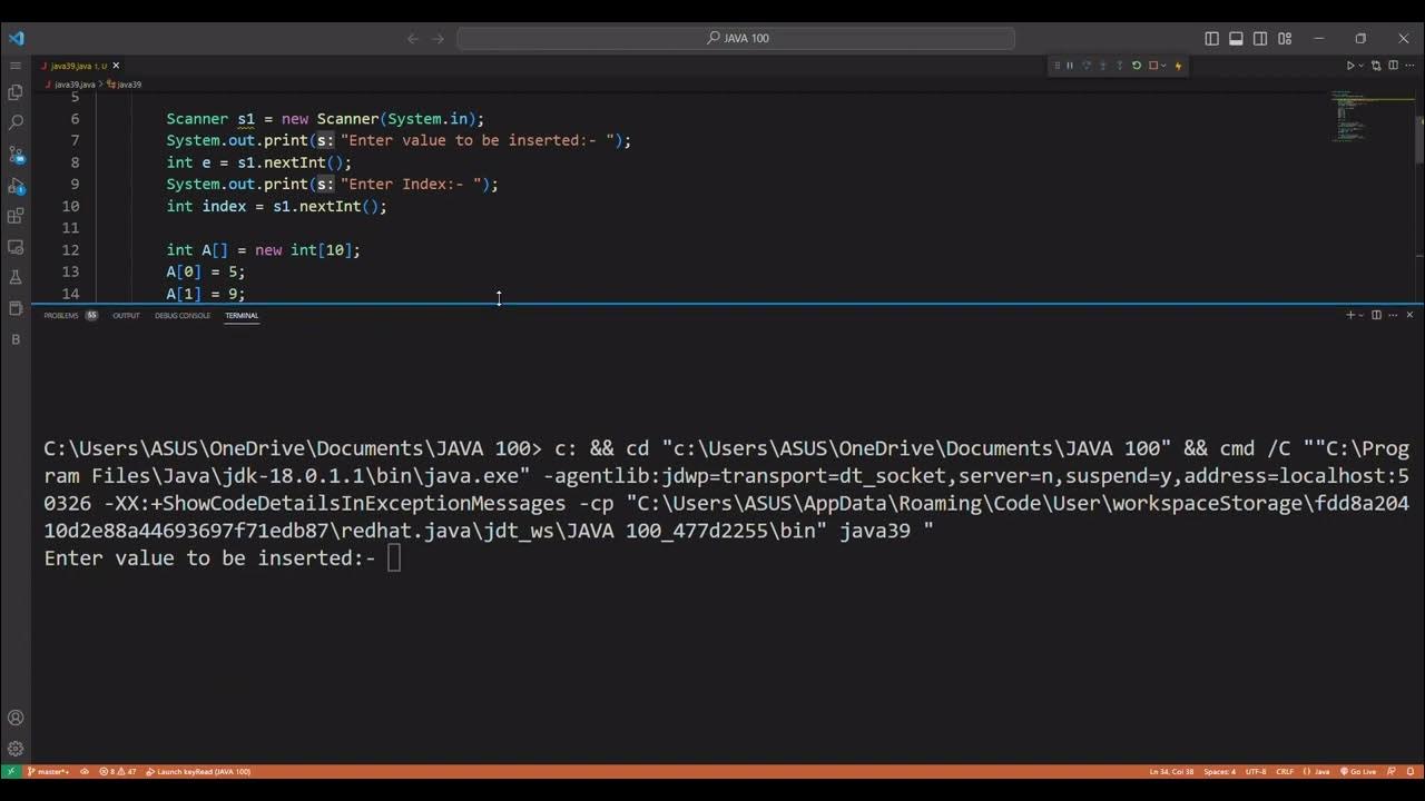 DAY 39 || Inserting number at required index in array in java #java || #shorts #short #viral ...