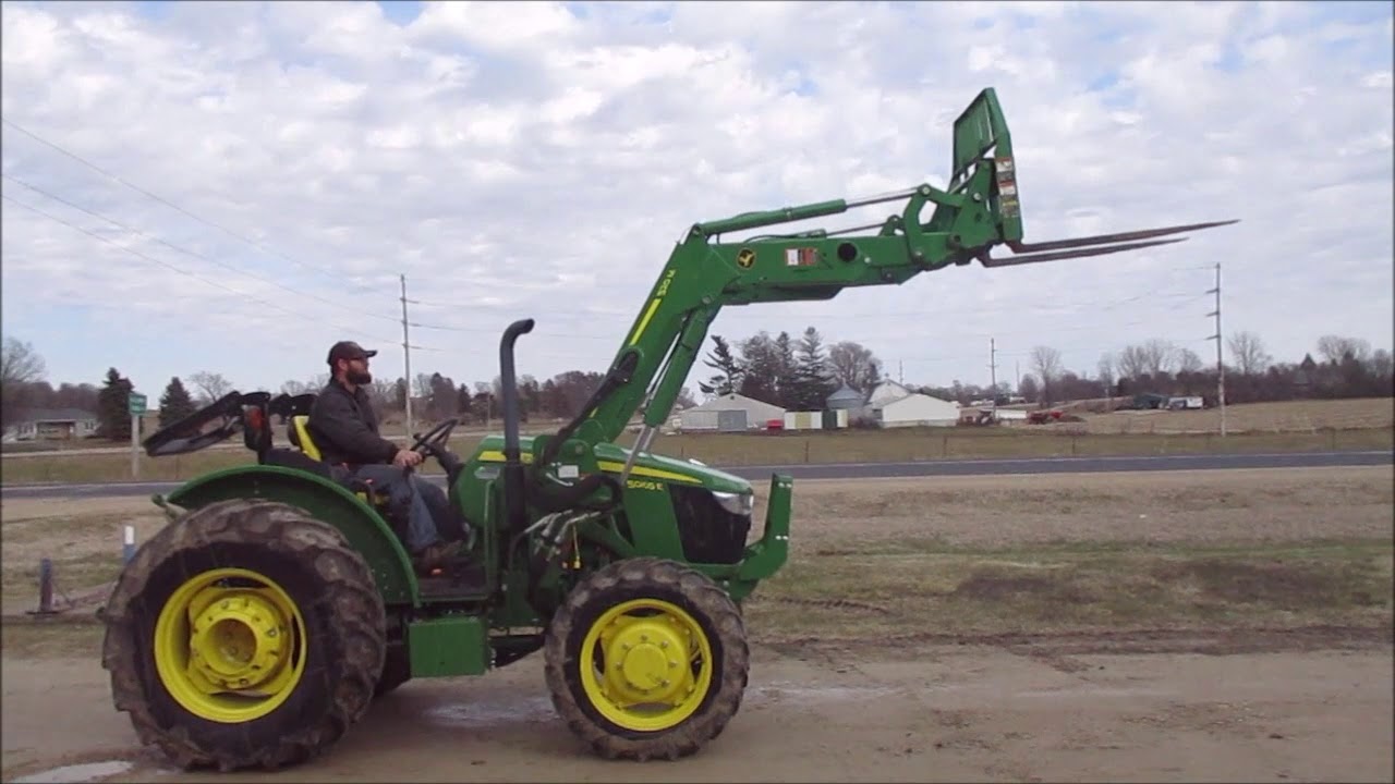 John Deere 5065E Diesel Tractor with 520M Loader - YouTube