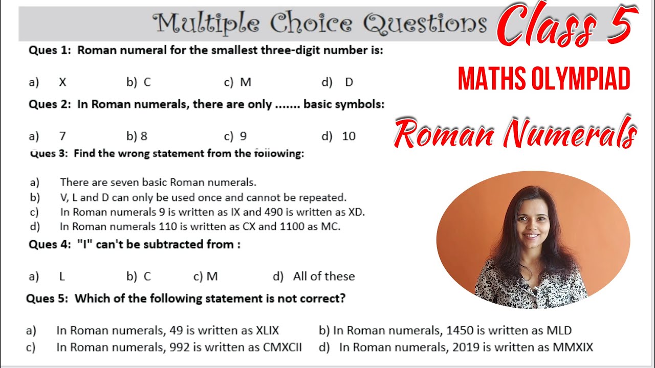 Olympiad Exam For Class 5 Maths Chapter 1 Roman Numerals Ques No 1 5 olympiad-exam-for-class-5-maths-chapter-1-roman-numerals-ques-no-1-5