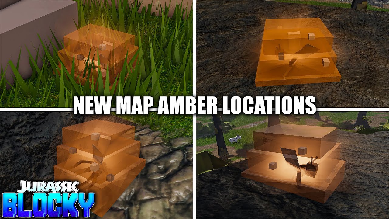 Jurassic Blocky ALL Amber Locations In New Map! - YouTube