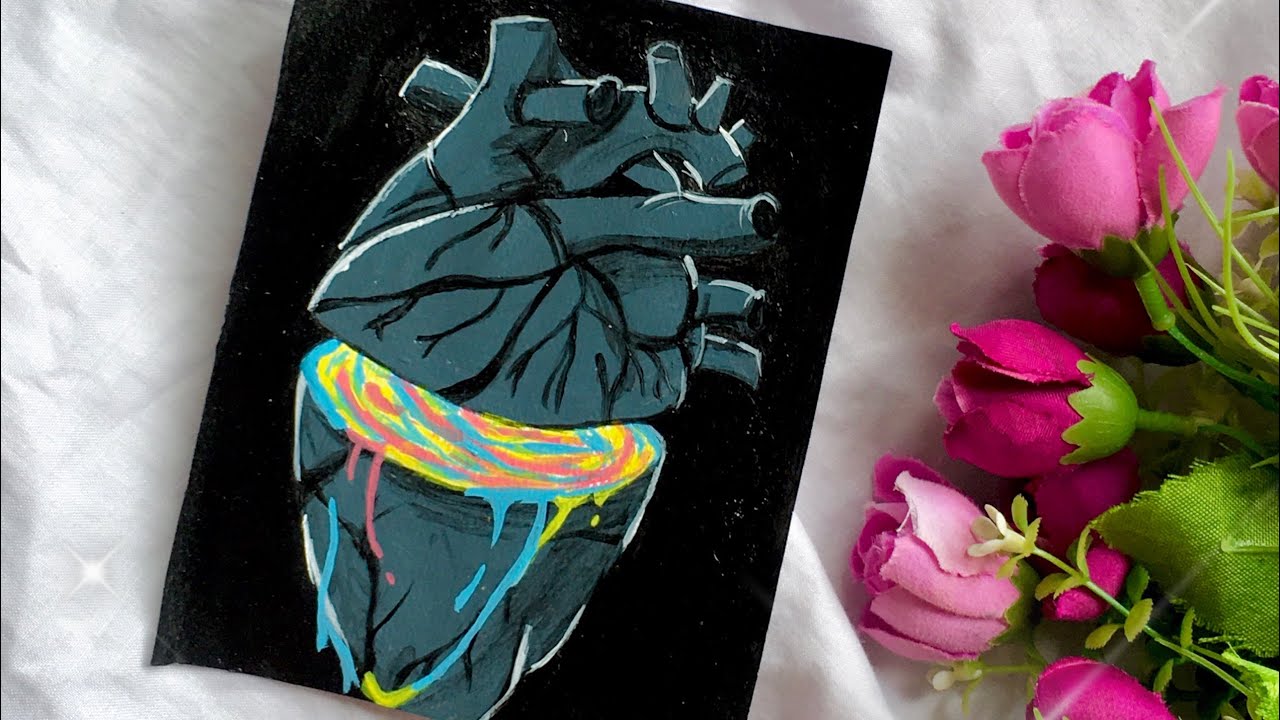 Heart painting | heart broken | Acrylic Painting tutorial for Beginners ...