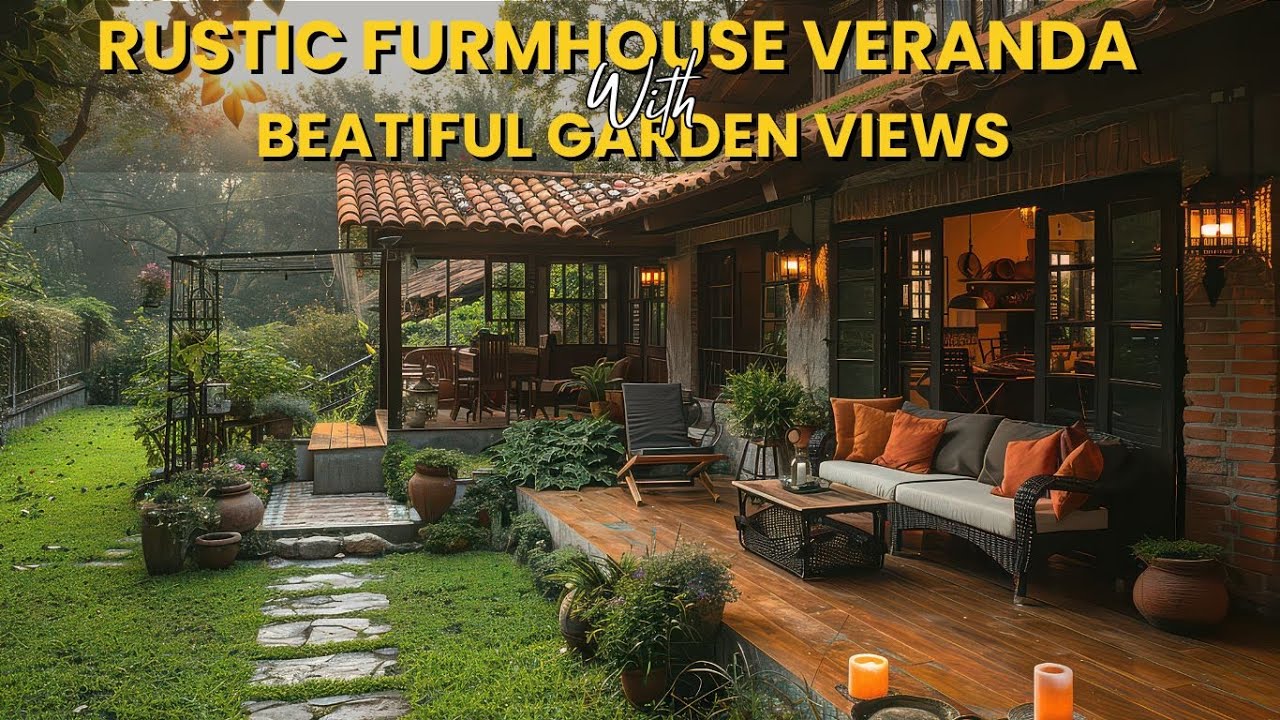 Create Rustic Farmhouse Veranda with Beautiful Home Garden Views! - YouTube
