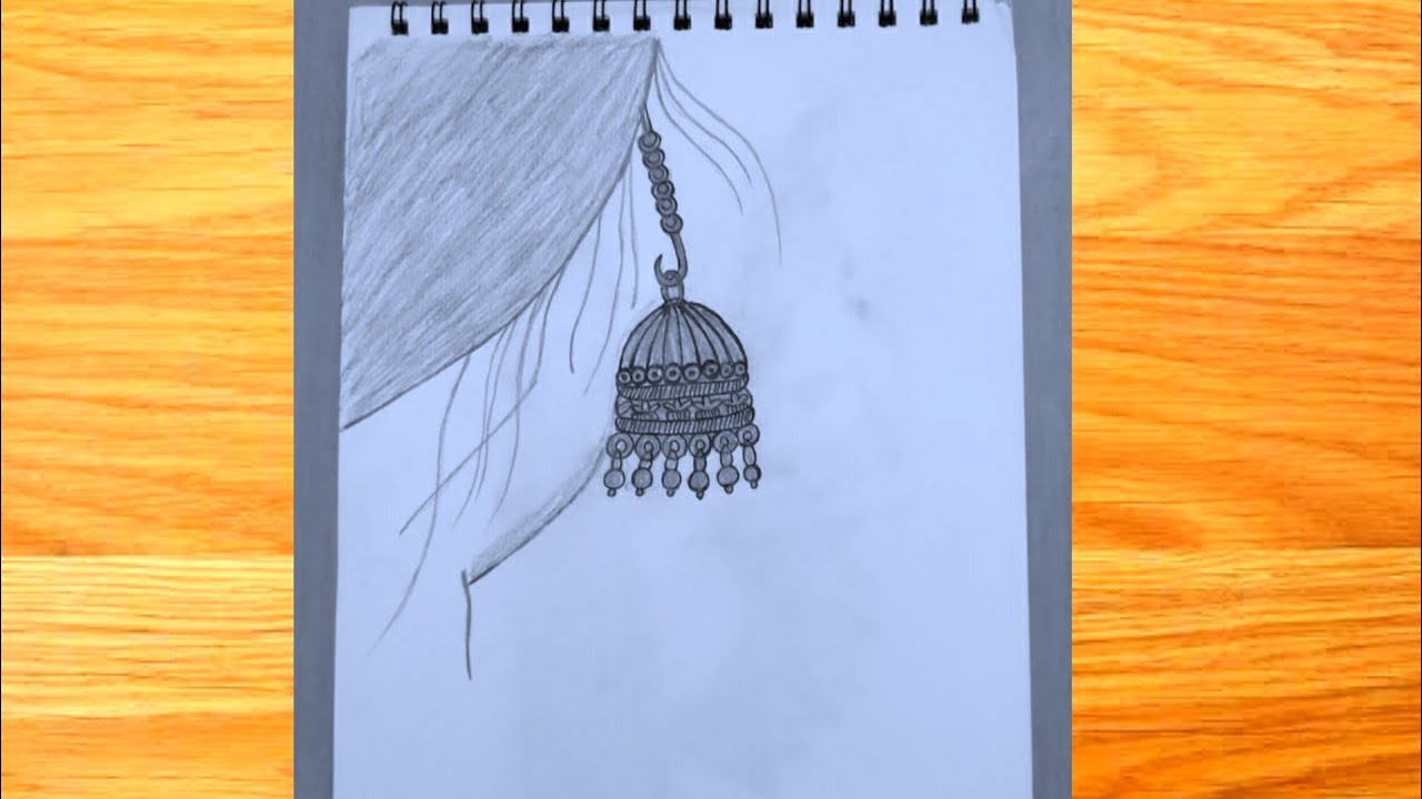 How To draw girls Kan ke jhumke drawings || Art Design(2023) | Sam Art ...
