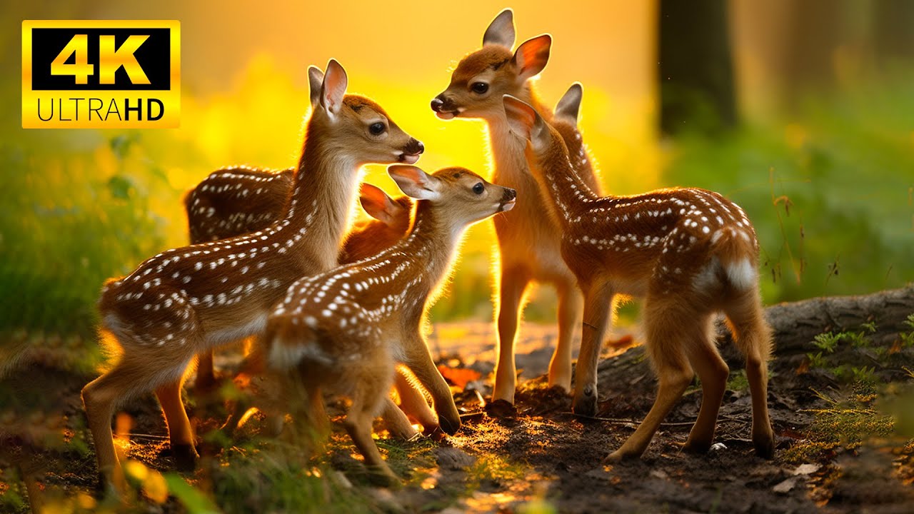 The World Of Cute Young Wild Animals With Relaxing Music (Colorfully ...
