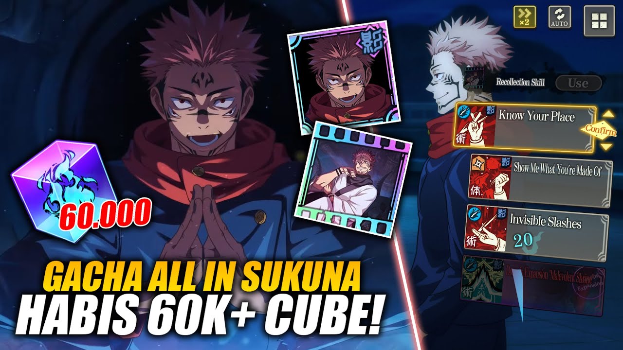 GACHA ALL IN SUKUNA 60K CUBE! WAJIB SAMPE DAPET! - Jujutsu Kaisen ...