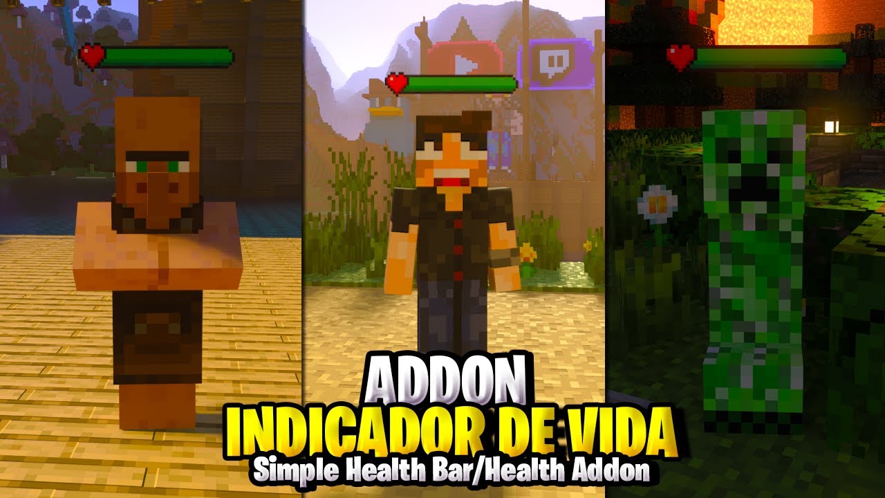 ADDON de INDICADOR DE VIDA para MINECRAFT PE 1.19 * indicador de vida ...
