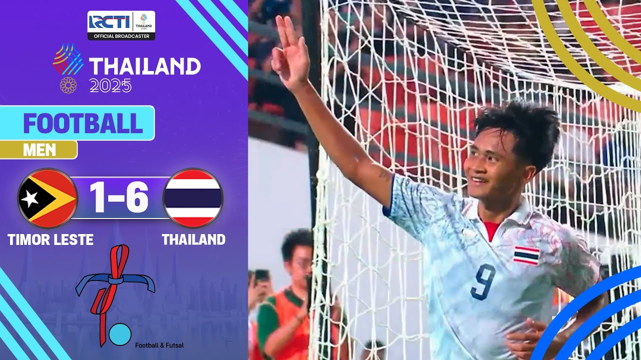 Full Highlight Timor Leste (1) vs Thailand (6) - Football Men | SEA ...
