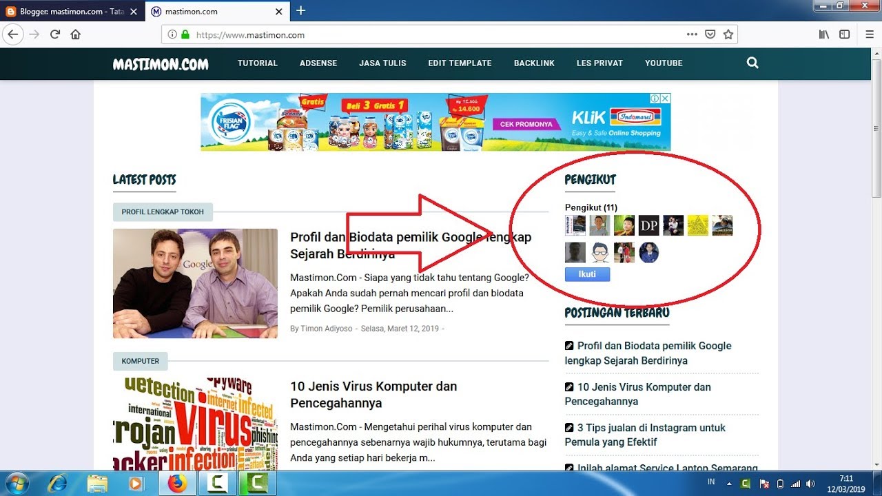 Cara buat Widget PENGIKUT Blog - YouTube