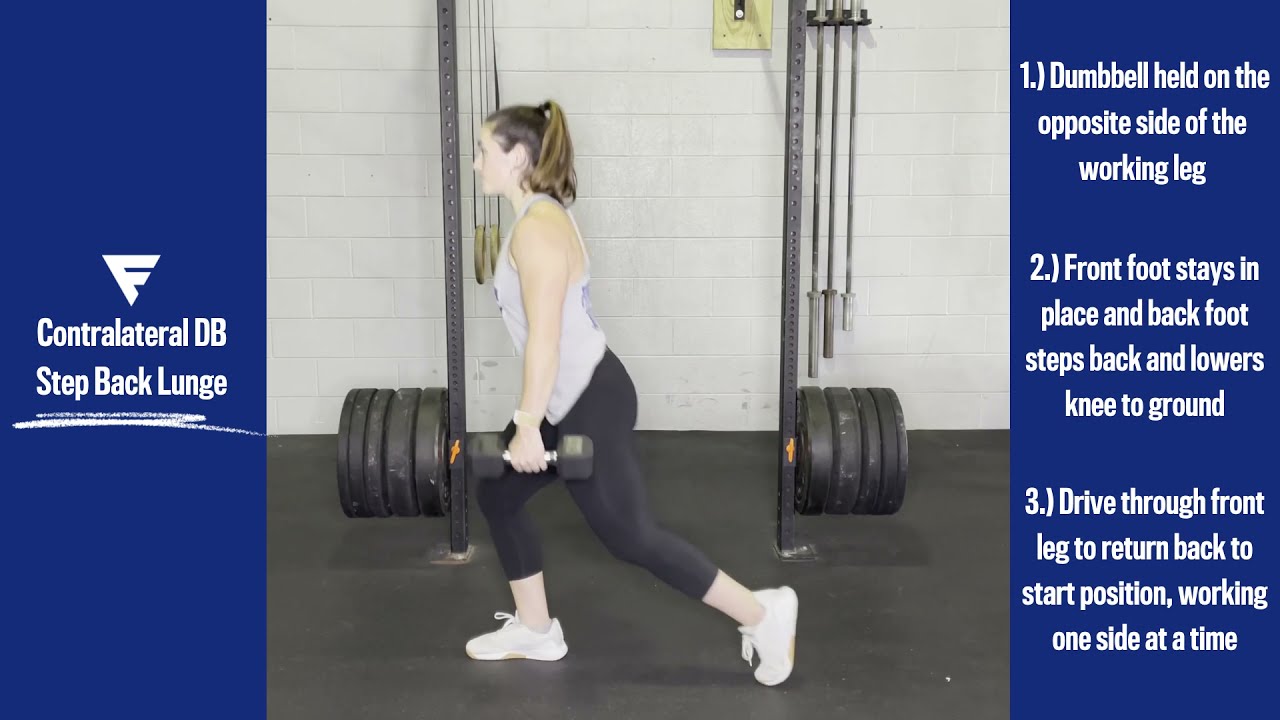 Contralateral DB Step Back Lunge - YouTube