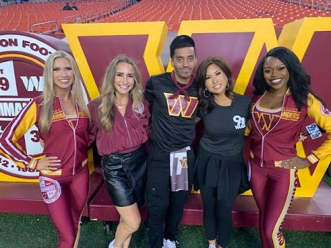 On the field with the Commanders dance team - YouTube