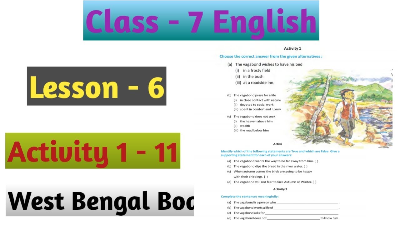 Class 7 English Lesson 6 Activity 1 to 11 - YouTube
