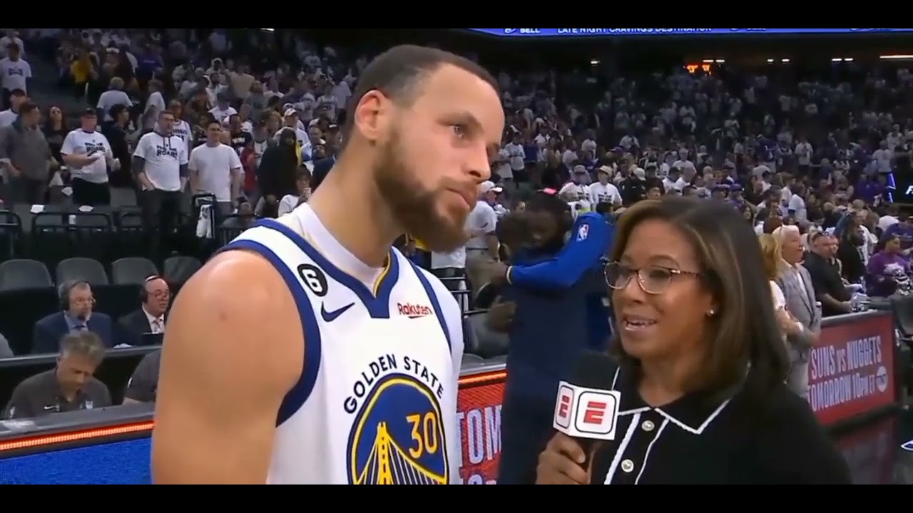 King of Sacremento ..Stephen Curry makes speeches after match 7 ...