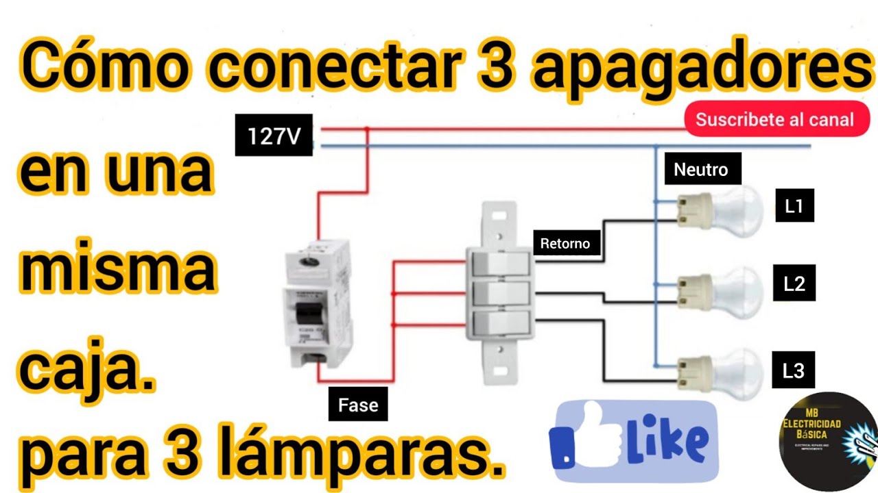 Cómo conectar un INTERRUPTOR TRIPLE SENCILLO. - YouTube