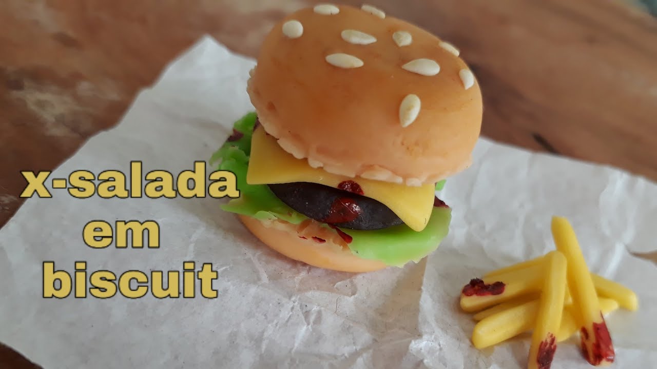 Como fazer X-salada em biscuit|SuhBessone - YouTube