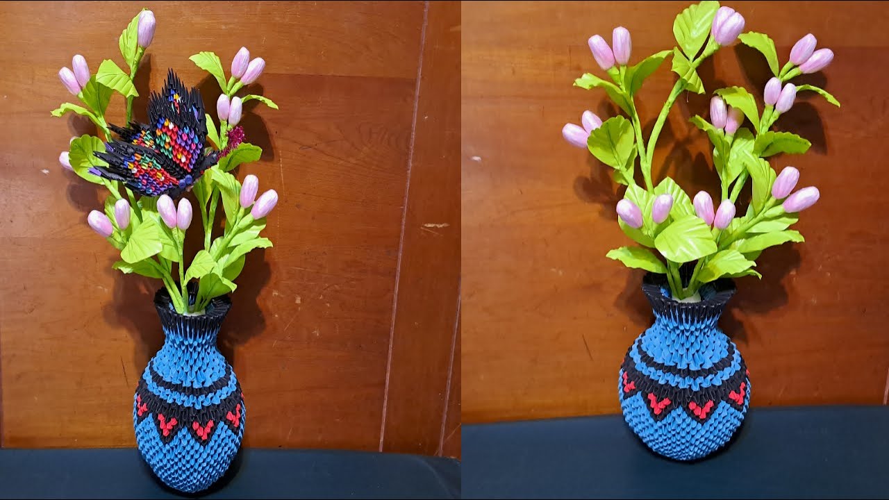Tutorial Origami 3D Vas Bunga V22/3D Origami Flower Vase Tutorial V22 ...