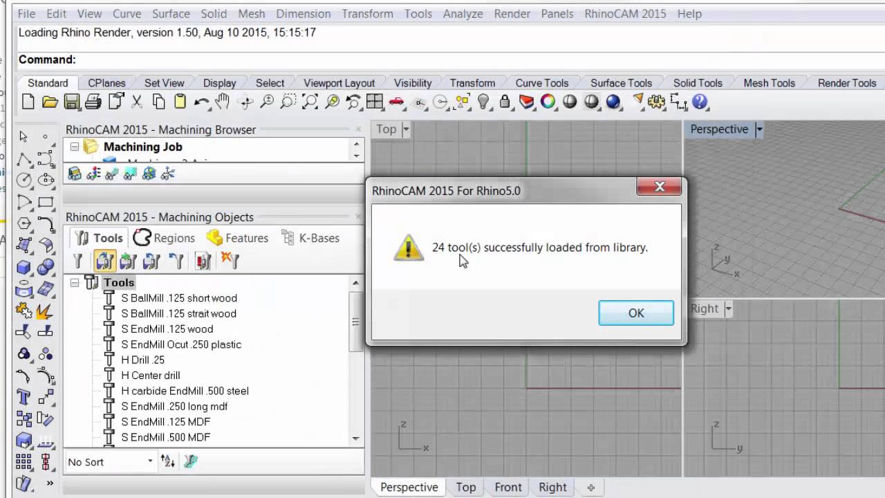 RhinoCAM Loading a Tool Library - YouTube
