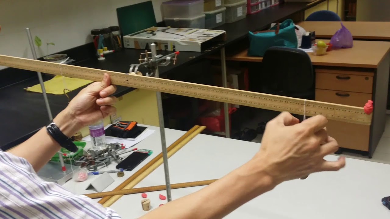 7 moments balancing loads on a metre rule - YouTube