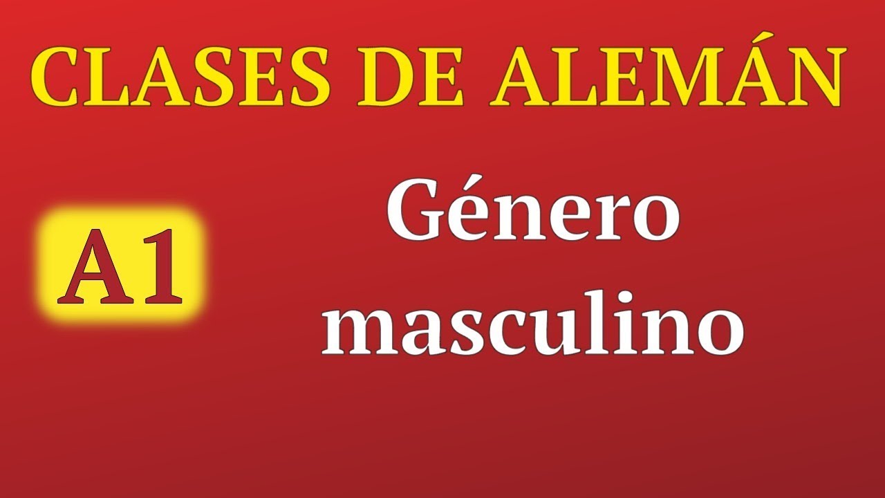 Clases de alemán online A1 Reglas para el género masculino en alemán ...