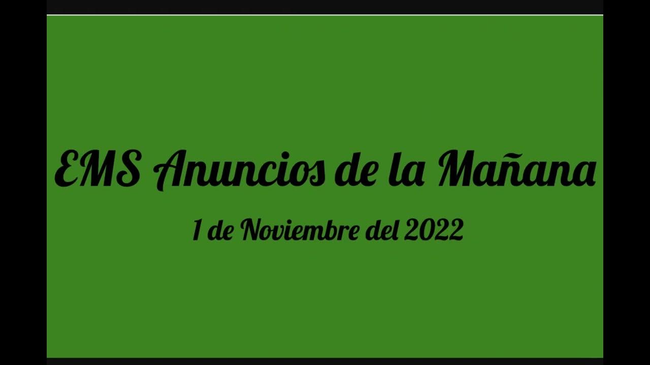 Spanish Morning Announcements 11-1-22 - YouTube