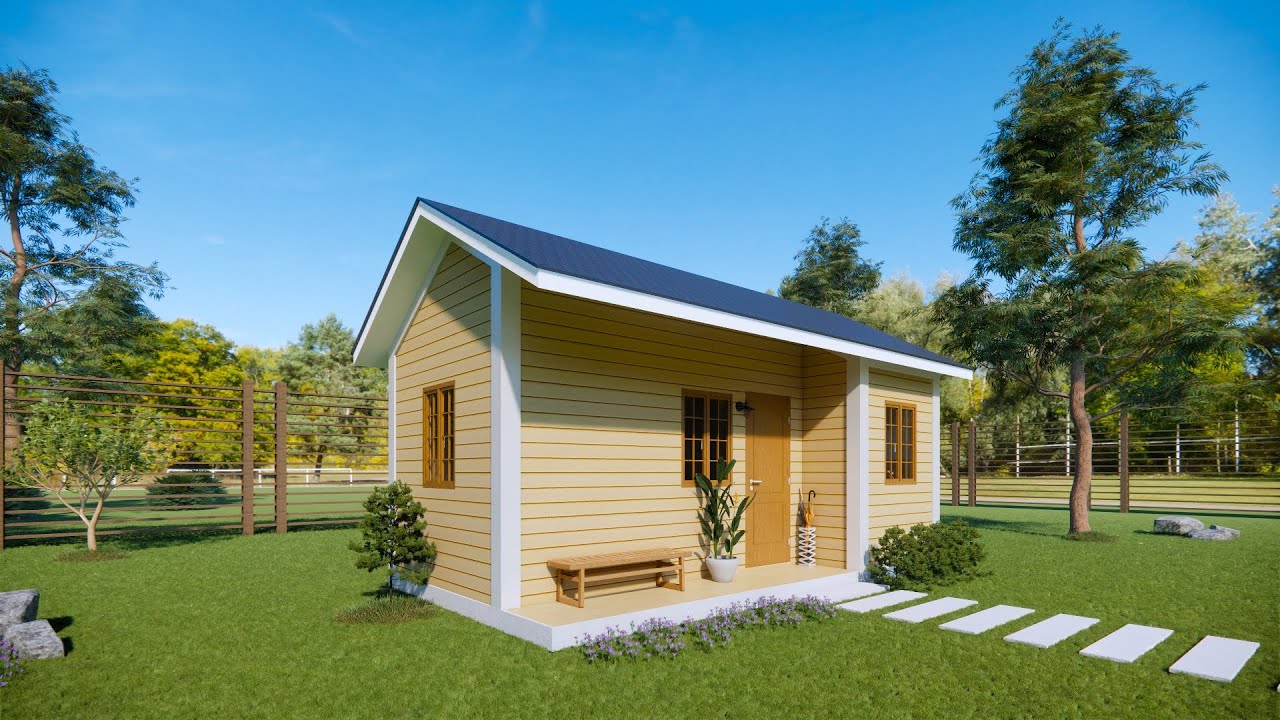 Small Cabin House - Simple And Cozy - Tiny House 28m2 - YouTube