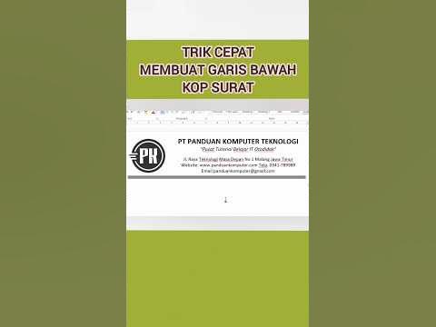 Cara cepat membuat garis kop surat #wordtutorial #tipsdantrikkomputer - YouTube