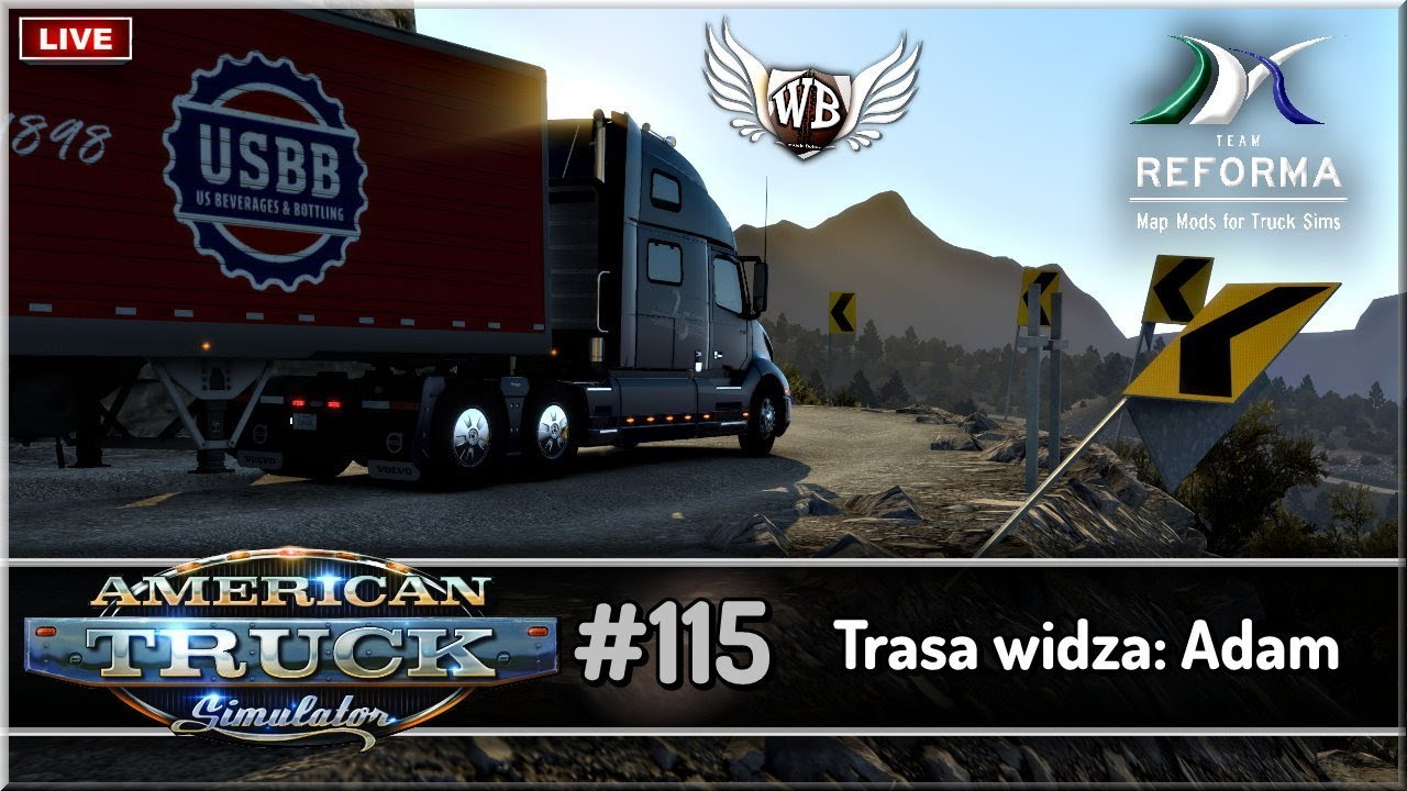 LIVE | American Truck Simulator - #115 "Trasa widza: Adam" - YouTube