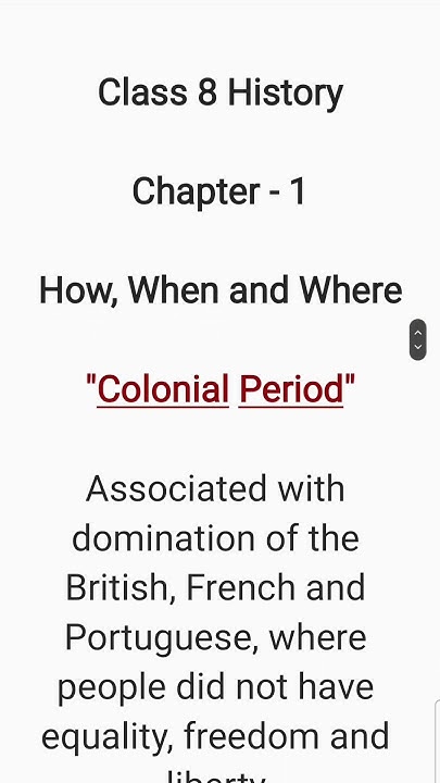 What is Colonial Period? Class 8 History Chapter 1 - YouTube