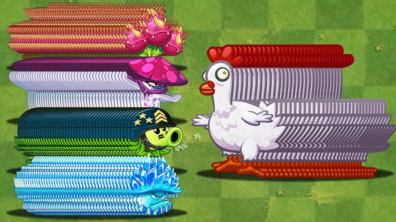 PVZ 2 Challenge - 100 Plants Level 1 Vs 300 Zombie Chickens - Who Will ...