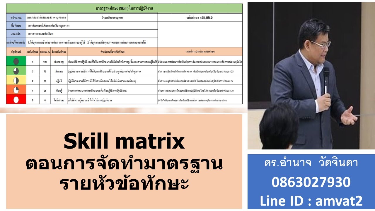Skill matrix ตอนขั้นตอนการจัดทำมาตรฐานทักษะ - YouTube