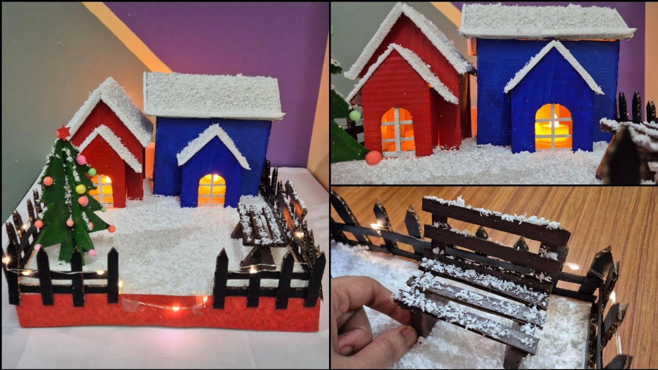 DIY Christmas House With Cardboard /How to Make a Christmas House /Mini ...