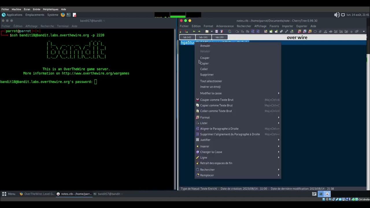 Apprendre les commandes Linux avec les challenges OverTheWire CTF (bandit 18) - YouTube