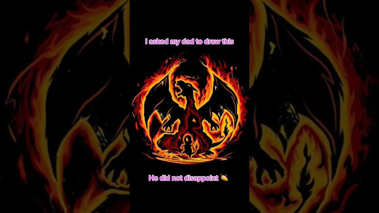 I asked my DAD to draw this CHARIZARD evolution line art🔥💯👏 #charizard ...