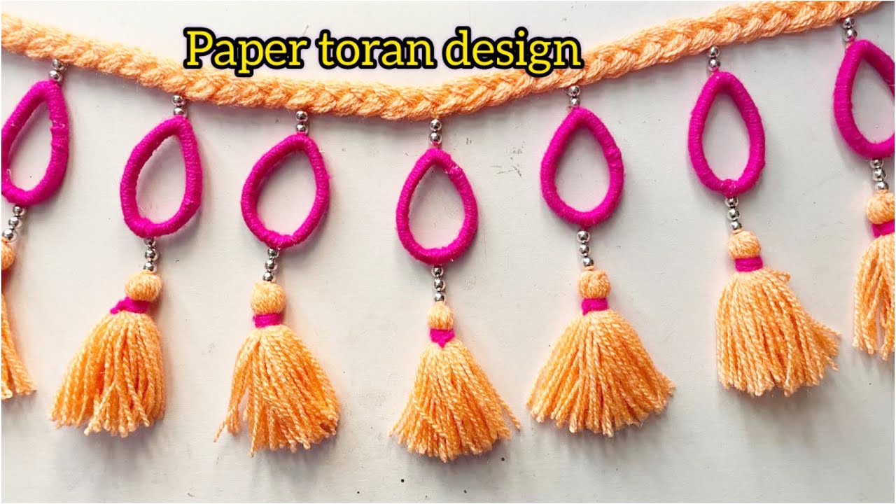 Easy to make wool toran design, woolen Diwali decoration idea, door ...