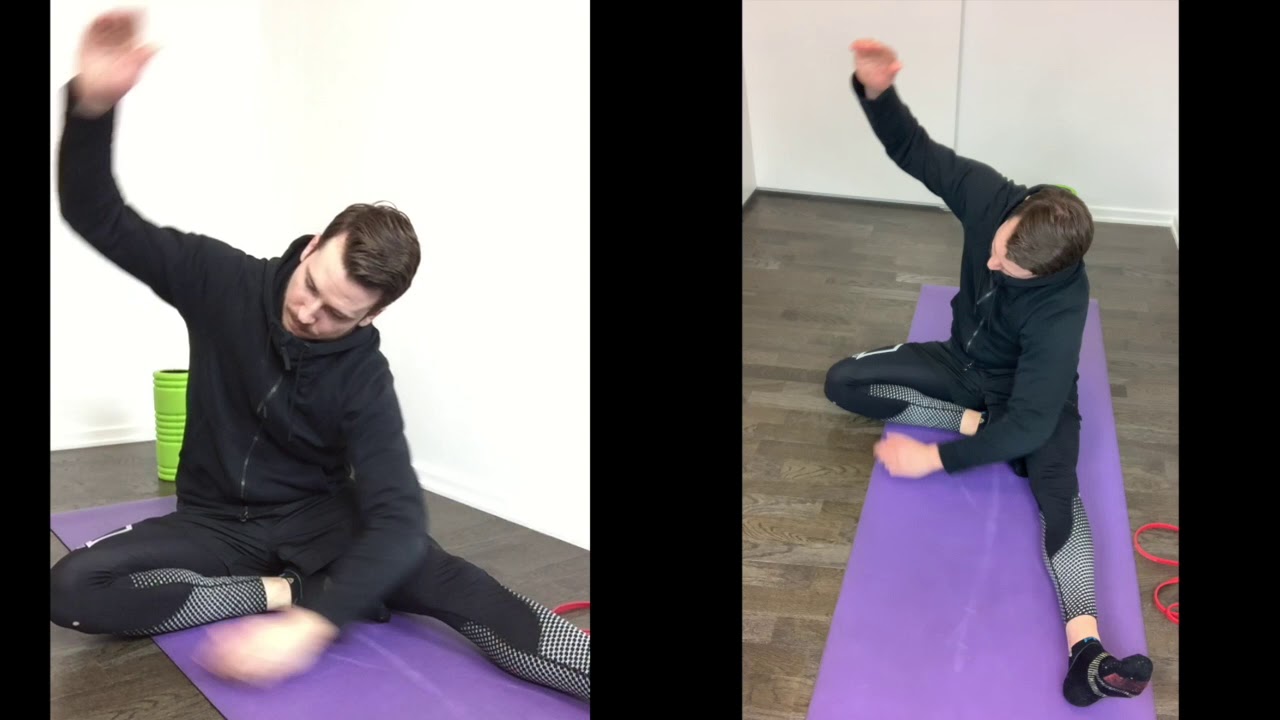 Best Full Body Stretches: Half Butterfly with Lat Stretch - YouTube