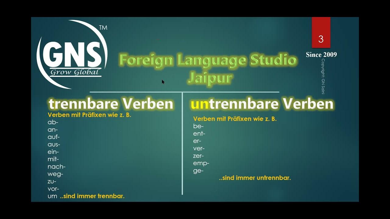 Live A1-Lesson-13 | trennbare untrennbare Verben | Free Online German ...