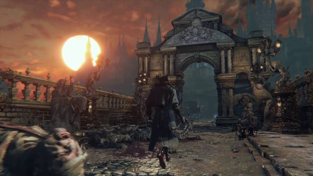 Bloodborne™ Sunset stroll on great bridge toward cathedral ward - YouTube