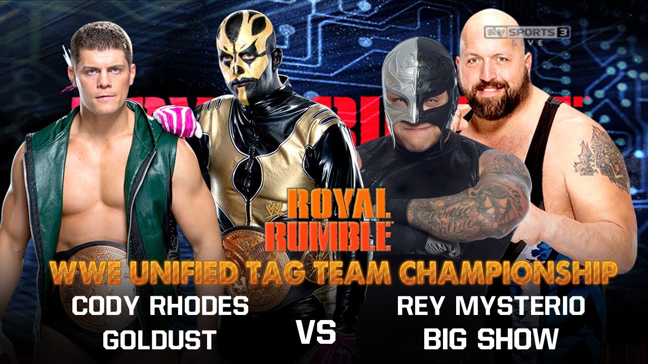 WWE Royal Rumble 2014 - Cody Rhodes Goldust Vs Rey Mysterio Big Show ...