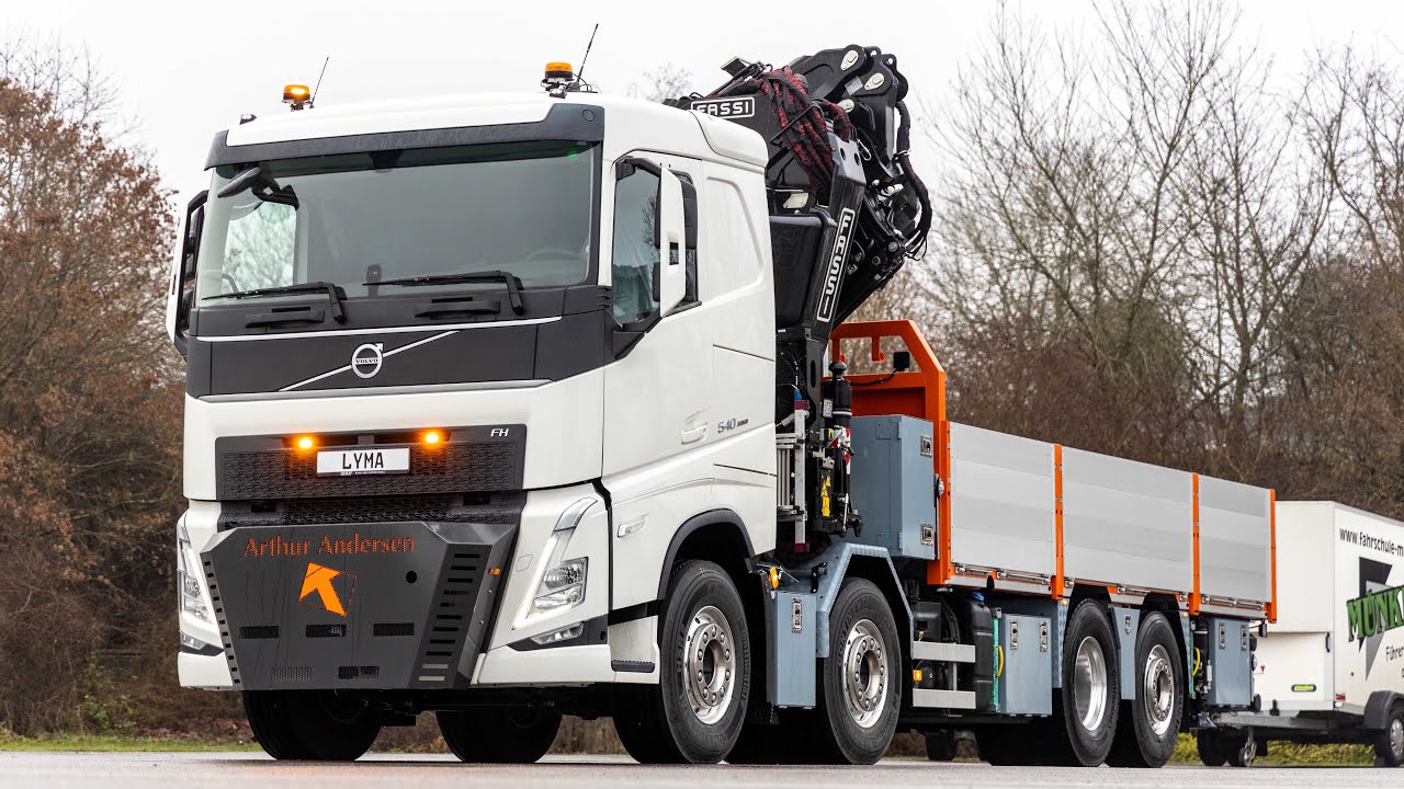 VOLVO FH 540 mit FASSI F710 RA 2.27 | LYMA Kran und Fahrzeugbau - YouTube