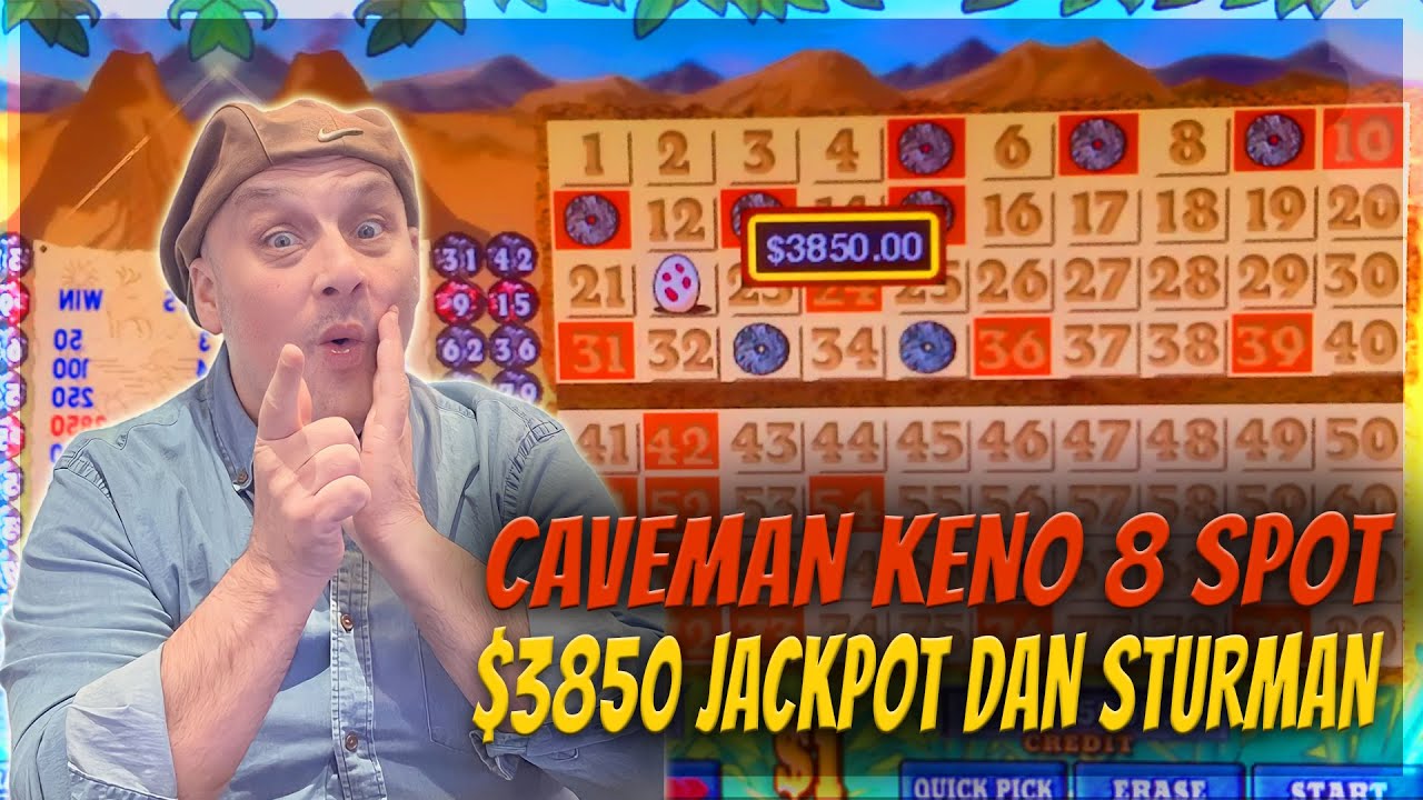 Caveman Keno 8 Spot $3850 Jackpot Dan Sturman - YouTube