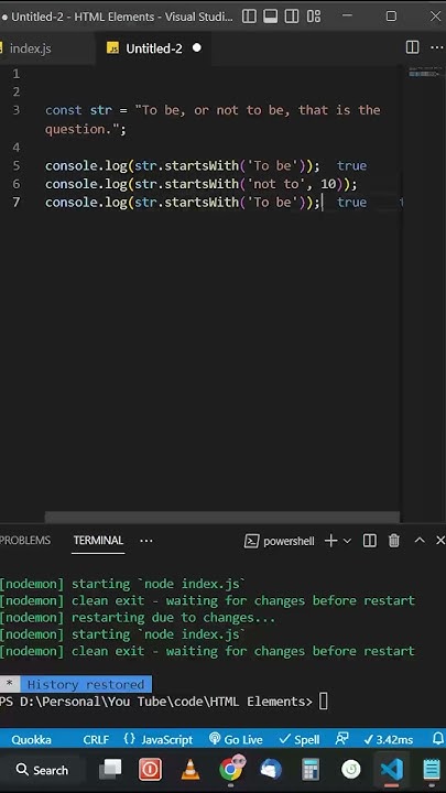 startsWith( ) & endsWith( ) in #javascript #shorts - YouTube