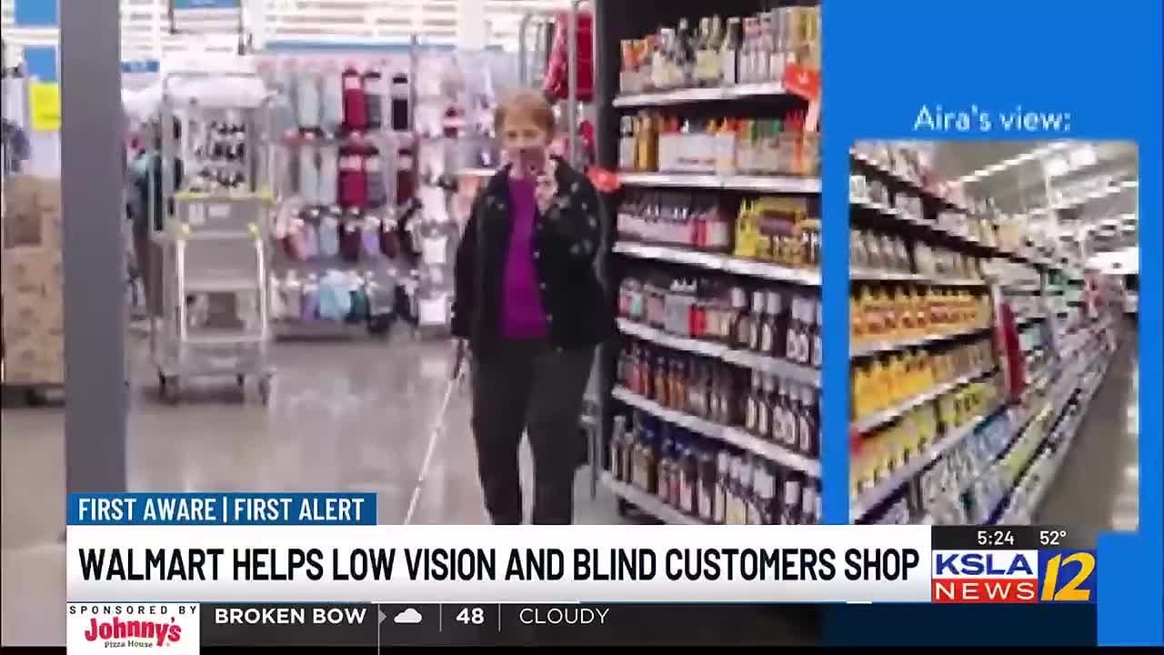 Walmart helping low vison and blind customers shop with new app - YouTube