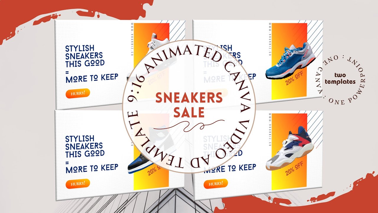 Sneakers Shopping Video Ad - Custom 16:9 Canva Template - YouTube