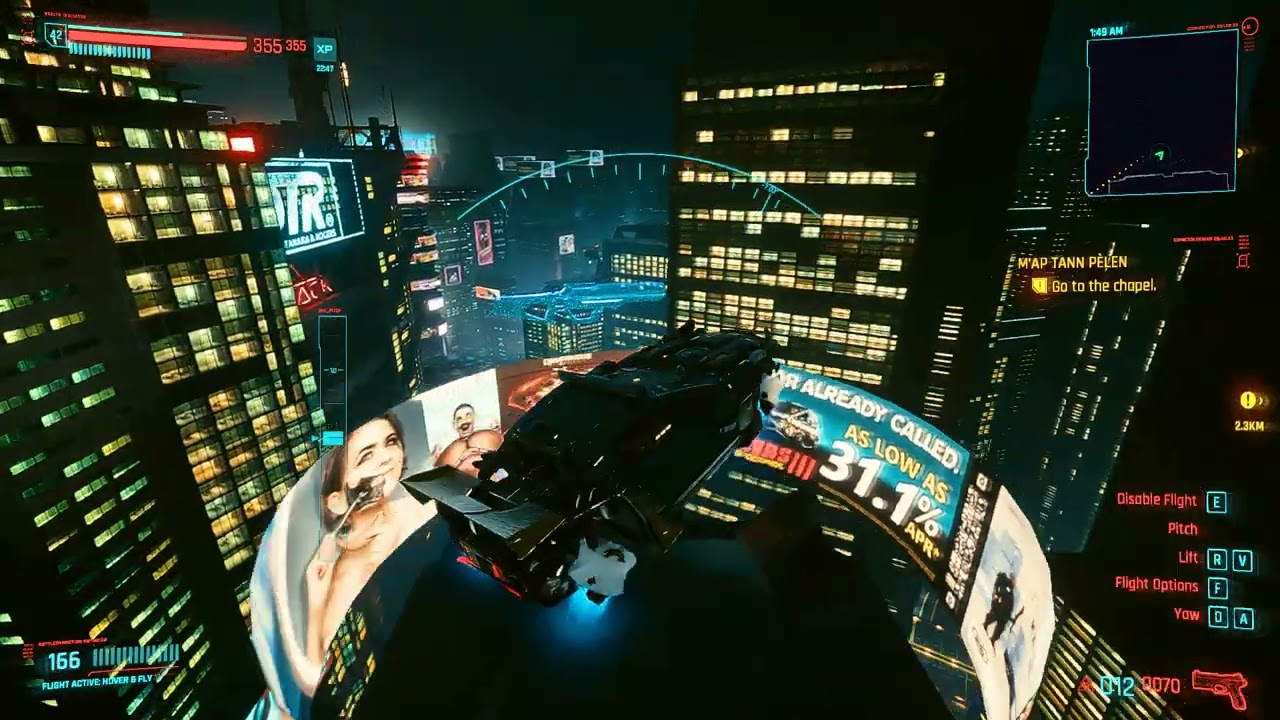 Cyberpunk 2077 - Flying Car Mod Test - YouTube