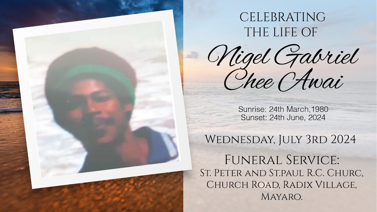 The Funeral Service of Nigel Gabriel Chee Awai - YouTube