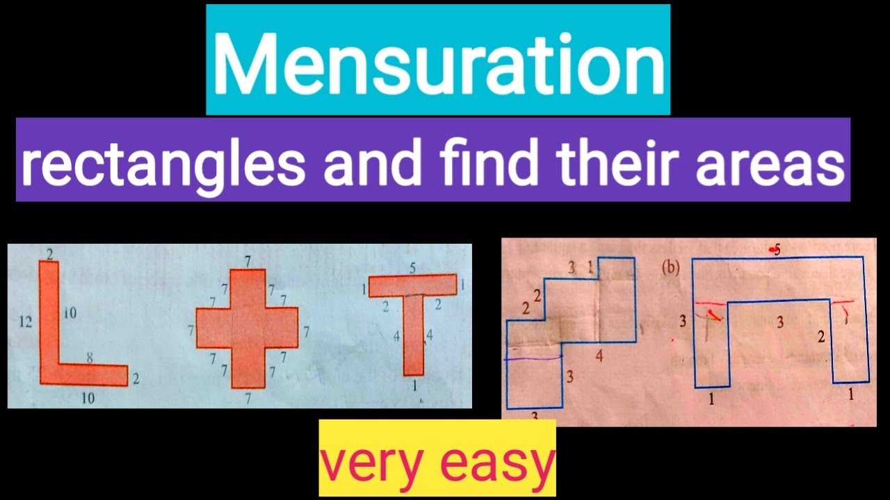 By splitting the following figures into rectangles, find their areas ...