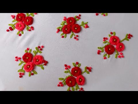 Beautiful all over Hand Embroidery | Woven Wheel rose| Spider web Rose ...