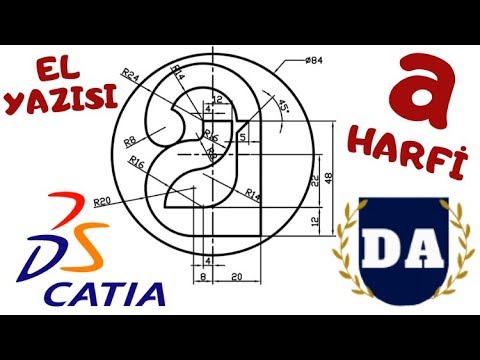 Catia Online Video Eğitim 2D Alıştırma Örneği El Yazısı a Harfi #drkacademy #videoeğitim #catia