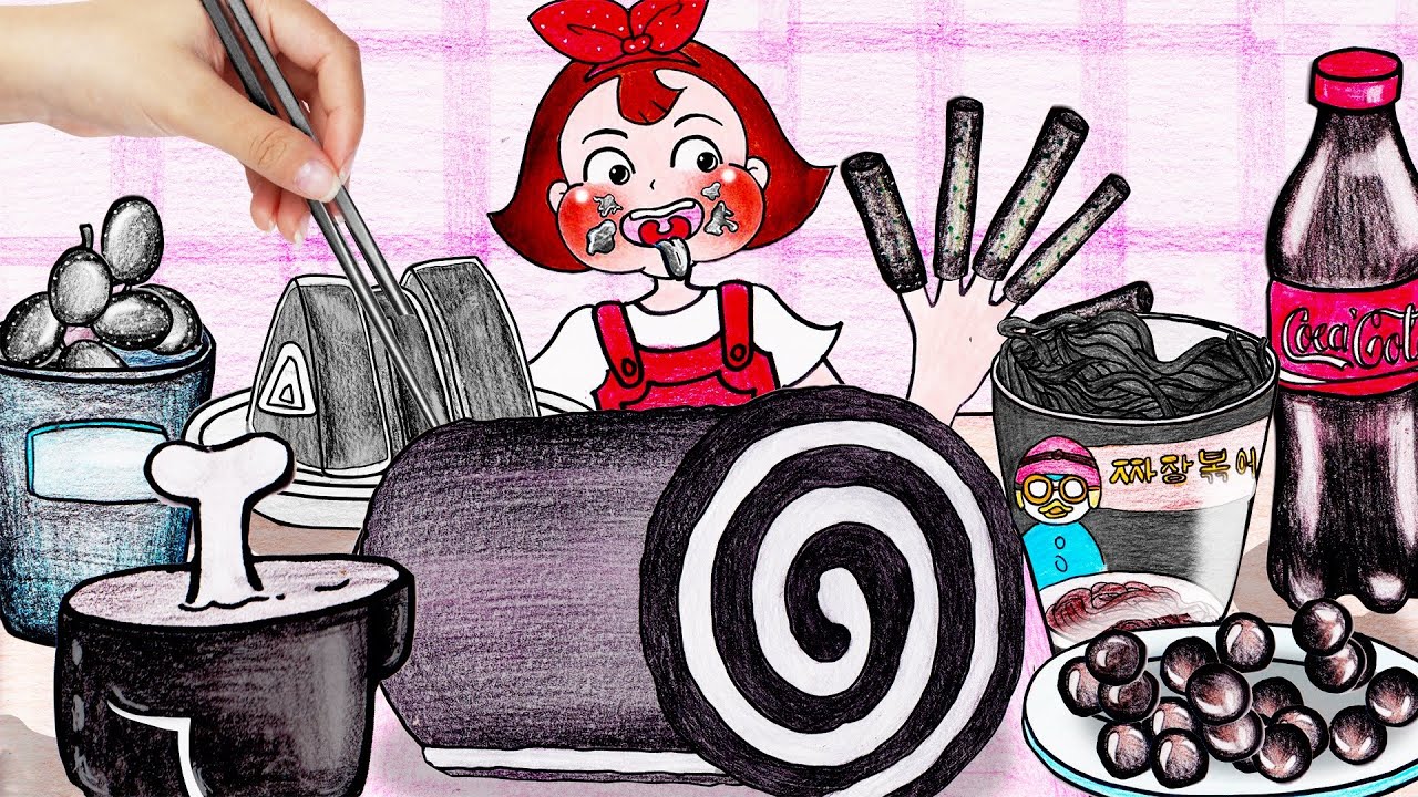 MUKBANG Black Food - Seul gi 's Eating Show - 먹방 블랙푸드 - 슬기의 먹방 || Seegi ...