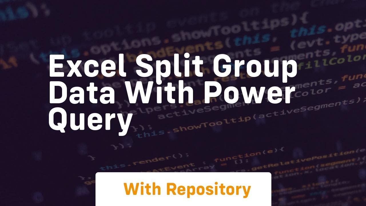 excel split group data with power query - YouTube